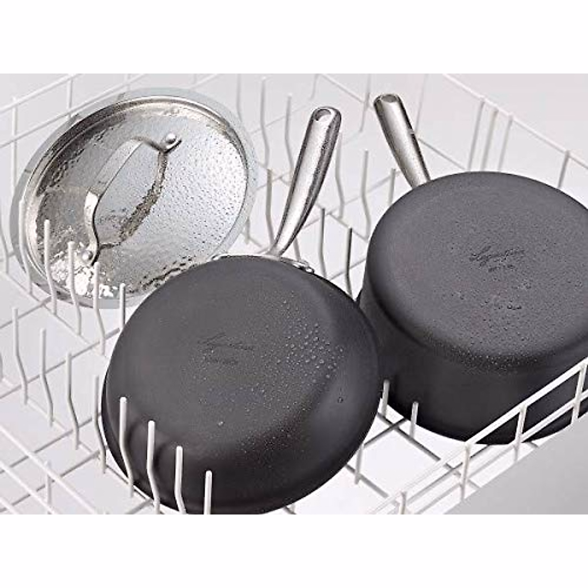 Lagostina Nera Hard Anodized Nonstick 8.5-Inch Fry Pan, Dishwasher Safe Cookware,Grey