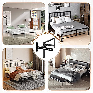 Adjustable Bed Headboard Brackets,Universal Headboard Brackets for Adjustable Bed Base,Adjustable Bed Headboard Kit,Adjustable Bed headboard kit Hardware(Black)