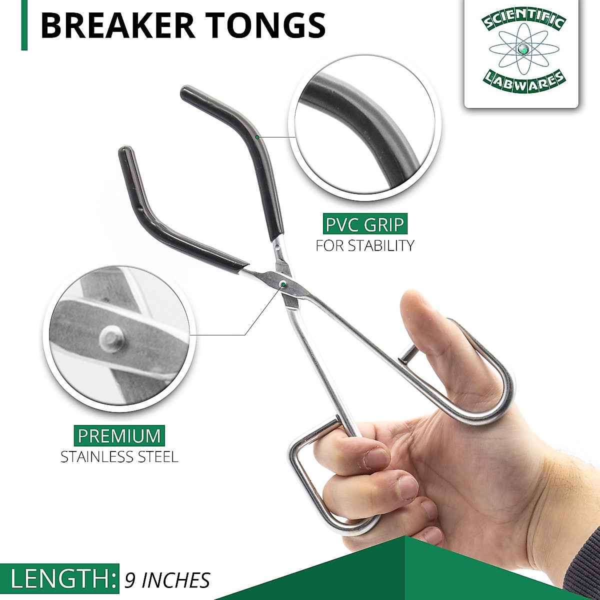 Scientific Labwares Essential Lab Tools Starter Pack - Crucible Beaker Tongs Lab Spatula Scoop Spoon Test Tube Clamps Sterilizer Forceps Tweezers - Premium Quality