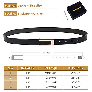 Ssumday 2 Pack Women's Girl Female Ladies Black Beige Waist Leather Skinny Belts for Jeans Pants Dress Dresses with Fashion Golden Buckle(CFXHM-S)