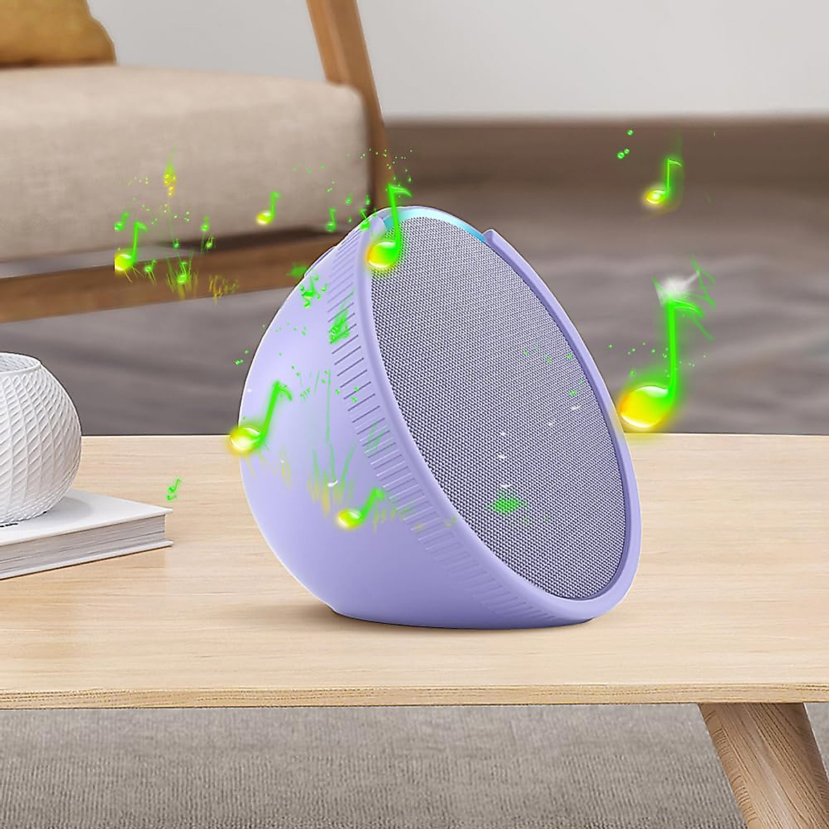 sikiwind Speaker Cover, Silicone Au-dio Box Cover Case Waterproof Speaker Protective Sleeve Shockproof Anti Drop Accessories for Amazon Echo Pop