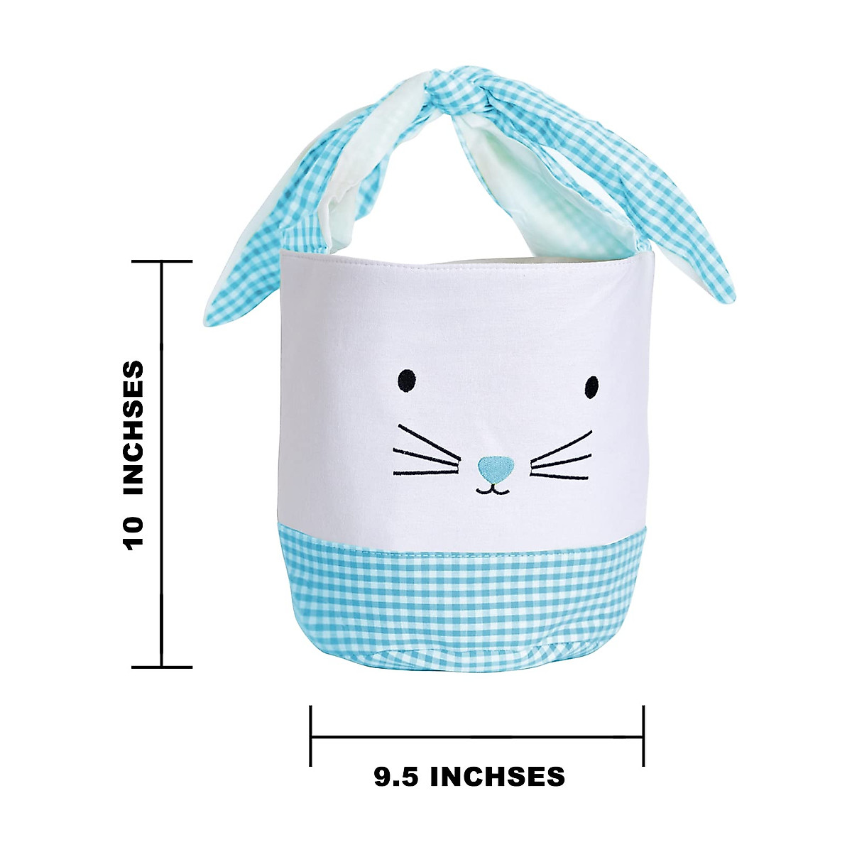 Easter Bunny Basket Egg Bags for Kids,Canvas Cotton Personalized Candy Egg Basket Rabbit Print Buckets Gifts Bags for Easter
