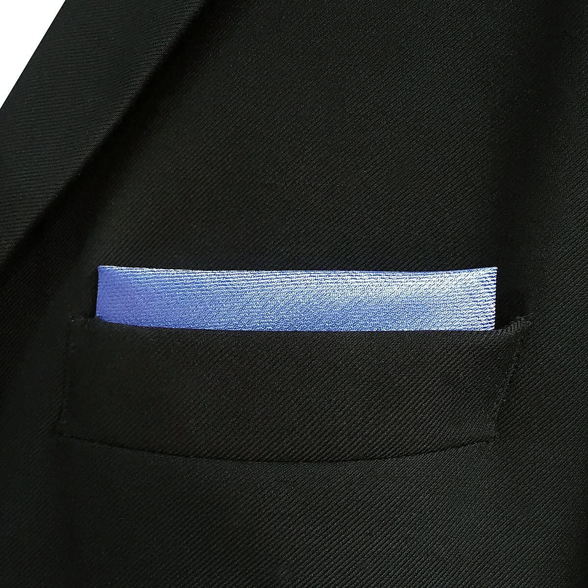 SHLAX&WING Solid Light Blue Azure Silk Pocket Squares for Men Business Wedding