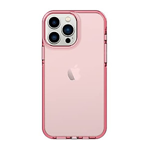 ArtsEvo Shockproof Clear Design for iPhone 13 Pro case, Certified 6.6ft Drop Protection, Raised Edges Protect Camera and Screen, Double Anti-Collision Design Pink