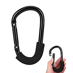 Stroller Hook Mommy Stroller Clip and Stroller Accessories Organizer Hook Pushchair Hook Infant Buggy Bag Clip Large Carabiner Mommy Storage Hook for Shopping Bag Water Bottles