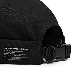 UNDERCONTROL Brimless Sailor Fisherman Leon Hat Rolled Cuff Harbour No Visor Miki Skull Docker Beanie Cap for Men & Women (BLACK)
