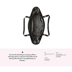 kate spade handbag for women Leila shoulder bag tote bag in leather (Black), Black