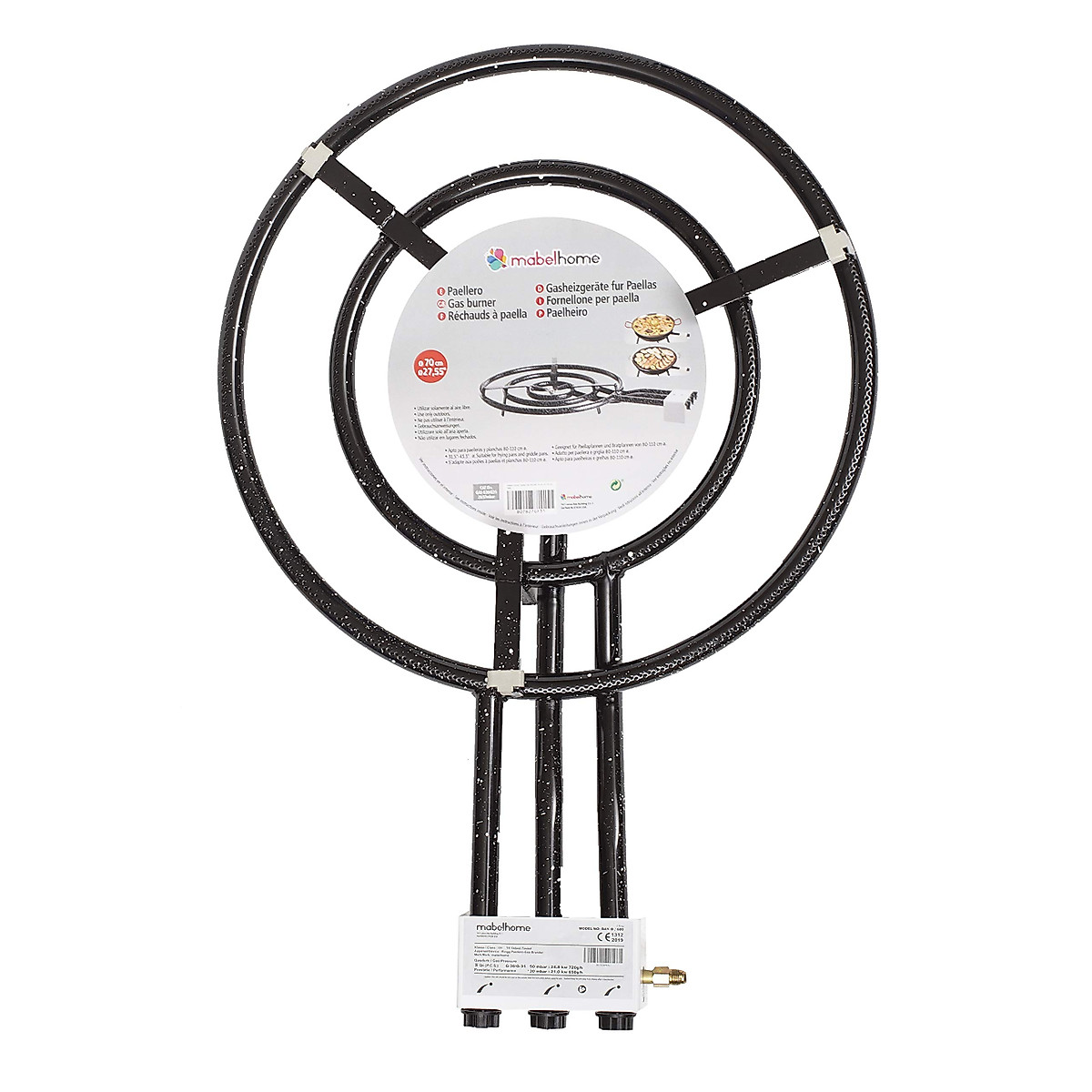 Mabel Home Paella Pan Propane Gas Burners (20 cm/7.90 inc to 70cm/ 27.55 inch) (27.55 inch (70cm)