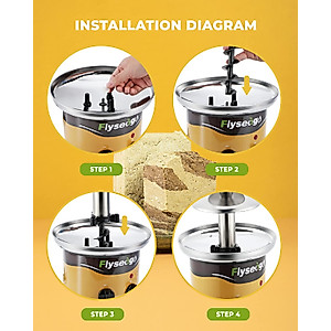 Flyseago Chocolate Fountain Machine 4 Tiers Cheese Fountain Perfect for Nacho Cheese, Chocolate Sauce, Wedding, Party