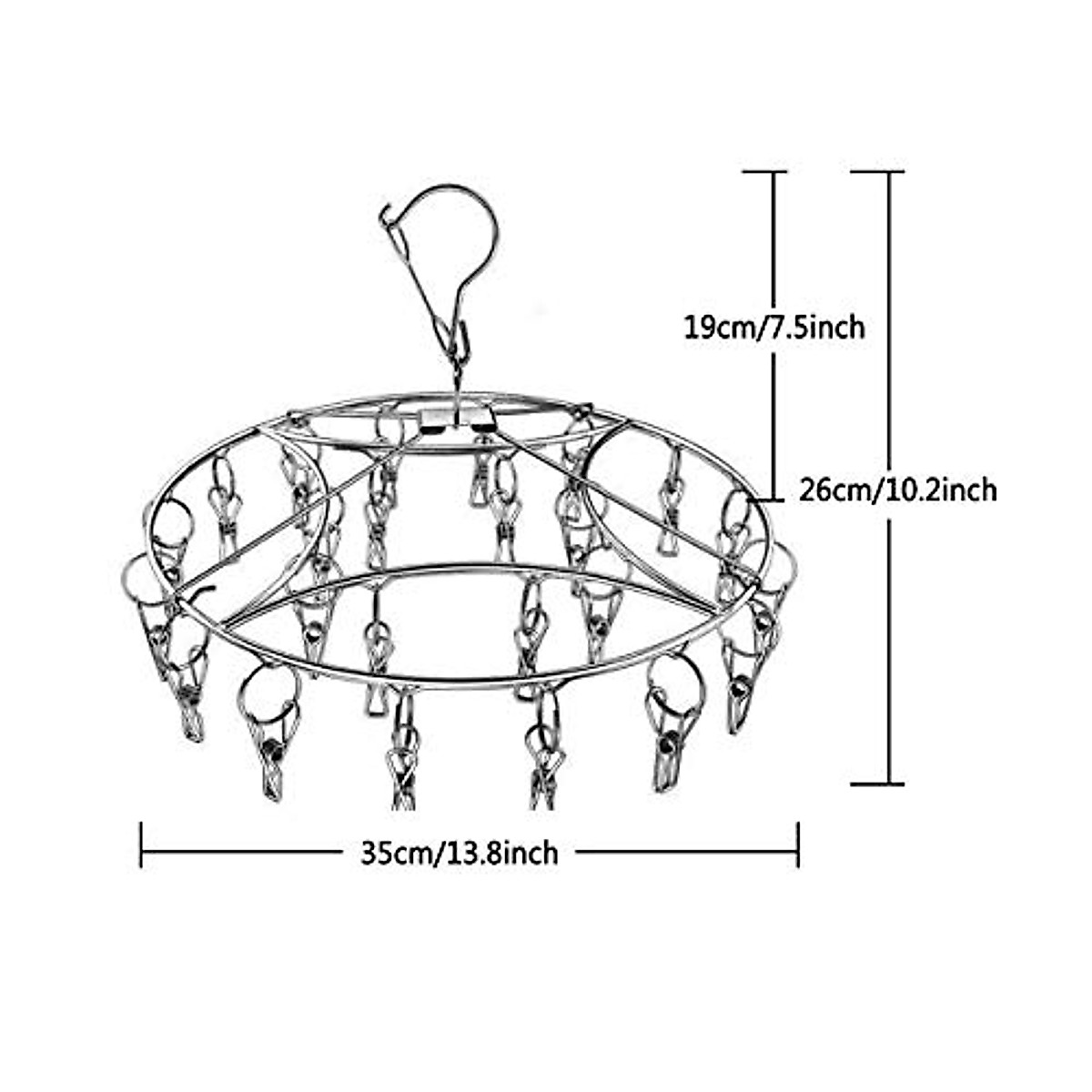 Clothes Drying Racks Laundry Drip Hanger Laundry Clothesline Hanging Rack Set of 24 Clothespins for Drying Clothes, Towels, Underwear, Lingerie, Socks