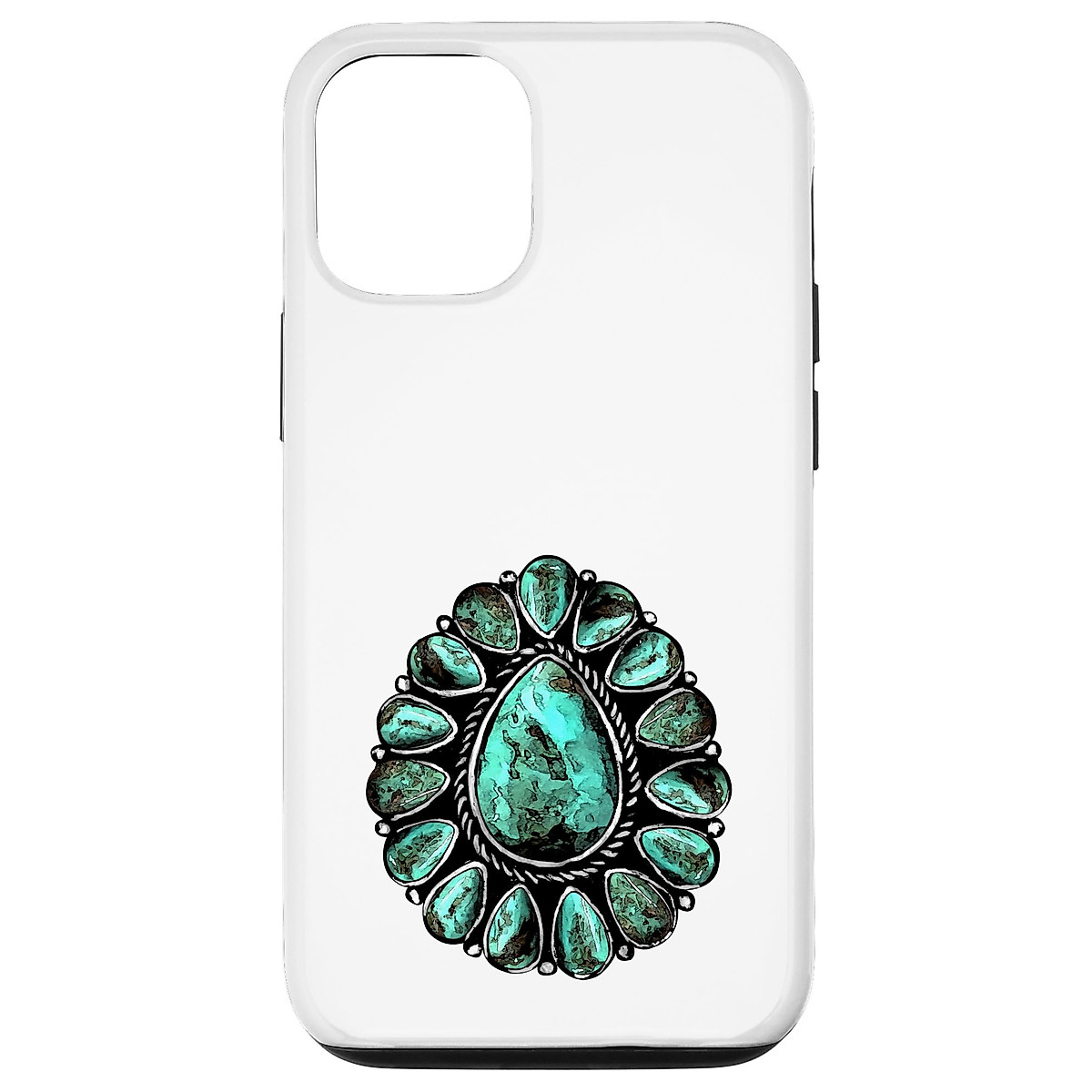 iPhone 13 Turquoise Country Texas Decor For Farmer Mom White Western Case