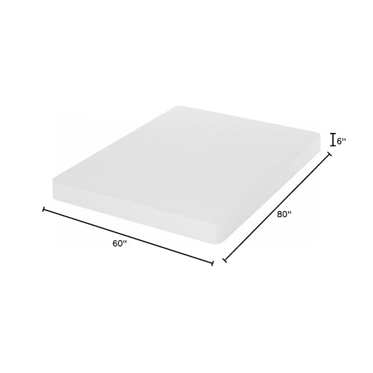 Furinno Tidur Cooling Gel Memory Foam Mattress, 6 Inch, Queen,White