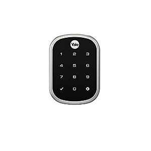 Yale | LiftMaster Smart Lock with Touchscreen Deadbolt- Works with myQ App & Key by Amazon in-Garage Delivery when paired with Smart Garage Hub (sold separately), Satin Nickel