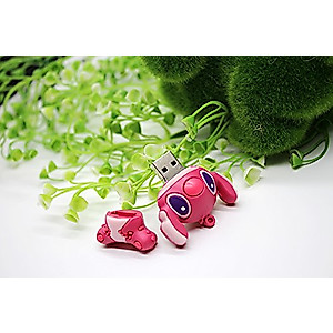 Novelty Stitch Pink Shape Design 16GB USB 2.0 Flash Drive Cute Memory Stick Stitch Thumb Drive Data Storage Pendrive Cartoon Jump Drive Gift (Stitch pink-16GB)