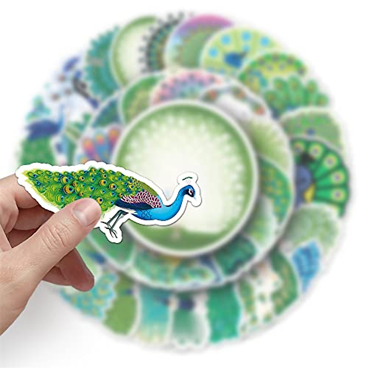 Peacock Stickers, 50PCs, Vinyl Cute Animal Sticker Decals, Kids Decorative DIY Stickers for Hydro Flask, Laptop, Water Bottle, Helmet, Car, Stickers for Kids, Toddlers, Teens, Girls Peacock