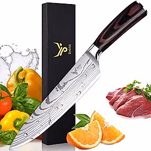 Bekhic Chef Knife - CKnife Pro Kitchen Knife 8-Inch Chef's Knife made of German High Carbon Stainless Steel ，Ergonomic Handle, Ultra Sharp