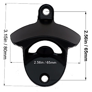 Luwanburg Stainless Wall Mounted Beer Bottle Opener and Cap Catcher Set (Black)