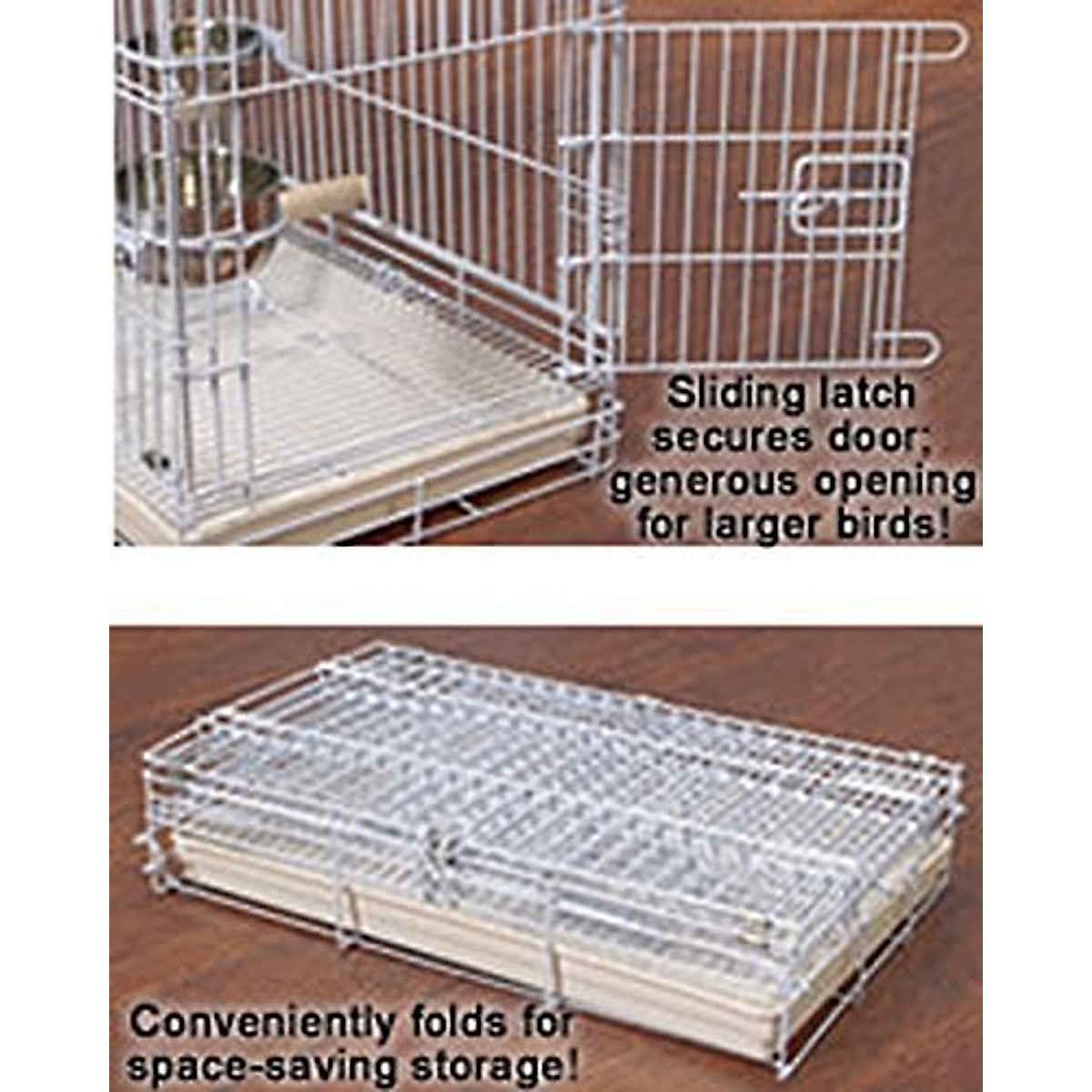 Large Collapsable Bird, Parrot, Dog and Cat Travel Vet Carrier Cage, 24"x16.5"x20"