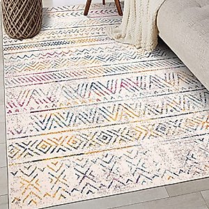 Rugshop Geometric Boho Perfect for high Traffic Areas of Your Living Room,Bedroom,Home Office,Kitchen Stain Resistant Area Rug 3'3" x 5' Multi