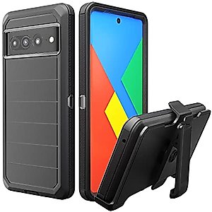 NIFFPD Designed for Google Pixel 7 Pro Case with Belt Clip & Kickstand, Full-Body Triple Layers Rugged Case for Pixel 7 pro 5G 6.7 inch Phone (Black)