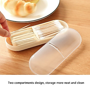 Portable Travel Cotton Pad Storage Case Cotton Swab Ball Holder Dispenser Sponge and Cosmetic Storage Box with Transparent Lid Storage Jar Sanitary Napkins Pad Container Dental Sealed Floss Box 2 Pcs