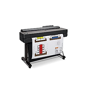 HP DesignJet T650 Large Format 36-inch Plotter Printer, Includes 2-Year Warranty Care Pack (5HB10H), Black