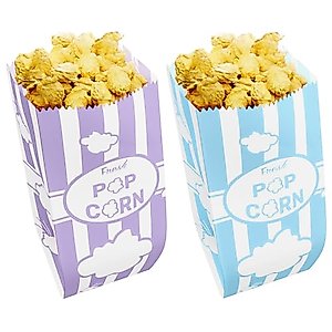 [100-pcs] 1 oz Lavender Popcorn Bags + [100-pcs] 1 oz Pastel Blue Paper Popcorn Bags - Customizable - Bundle