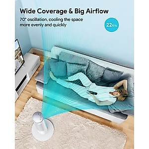 Tower Fan, Oscillating Tower Fan with Remote, 3 Modes, 3 Speeds, and 7-Hour Timer, Portable Space-Saving Bladeless Fan for Bedroom and Home Office 36”