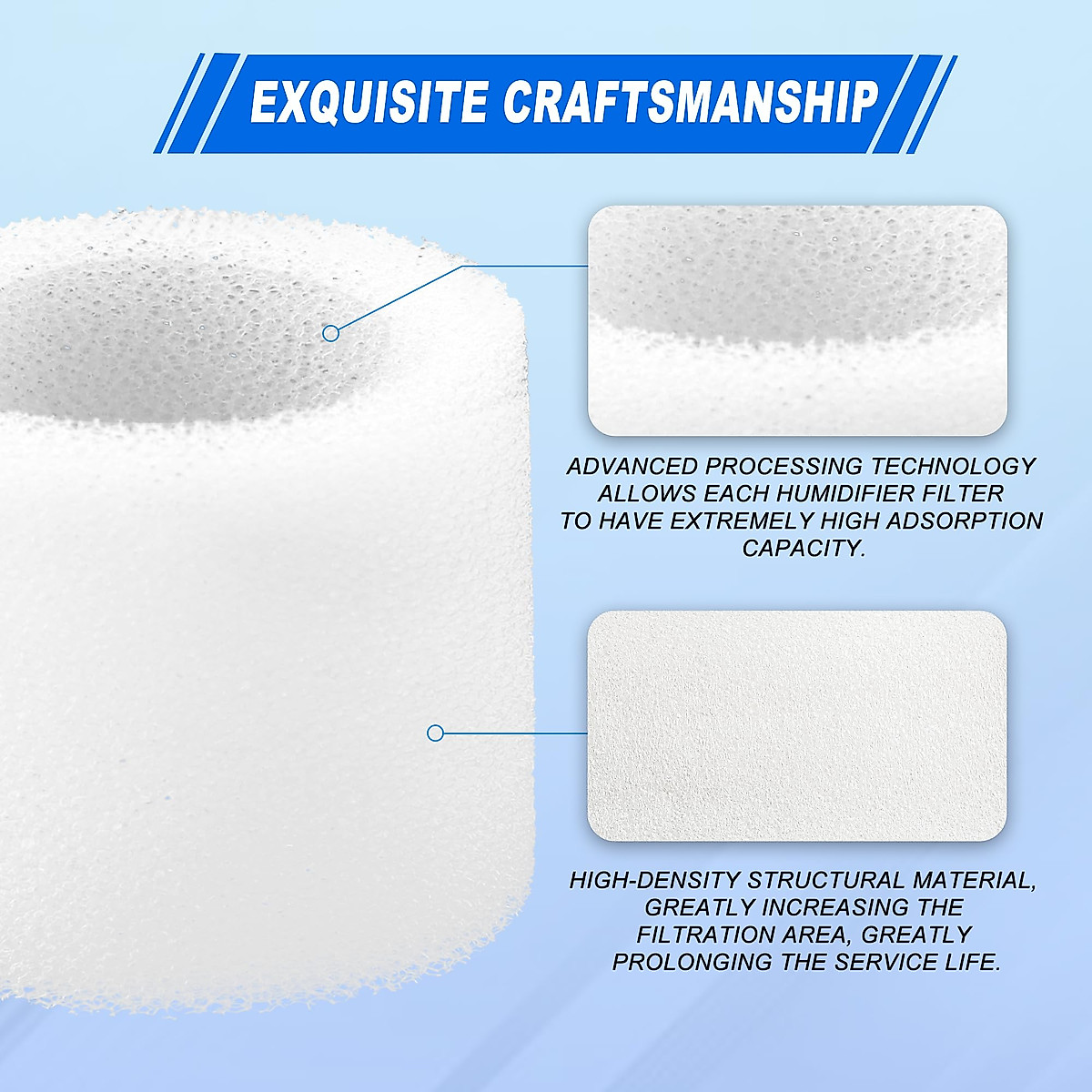 TOMOON Top Fill Humidifier Replacement Filters (20-Pack) Compatible with LEV-OIT Classic160, Dual150, Dual200S, Classic300(S), LV600S, OasisMist 450S, Superior 6000S Series Humidifiers