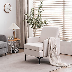 Pvillez Accent Chair, Living Room Lounge Chairs, Bedroom Chairs for Adults, Single Sofa Arm Side Chair, Modern Comfy Reading Armchair Used for Dorm Nursery Guestroom Furniture