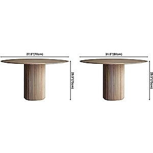 NIUYAO Round Solid Wood Dining Table Black, 27.5" W Circular Tabletop for Dining Room Kitchen Leisure Coffee Table