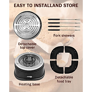 Smores Maker Tabletop Indoor Kit Smores Kit Flameless Electric S'mores Maker Marshmallow Roaster, Movie Night Supplies Housewarming Christmas Gifts 120V