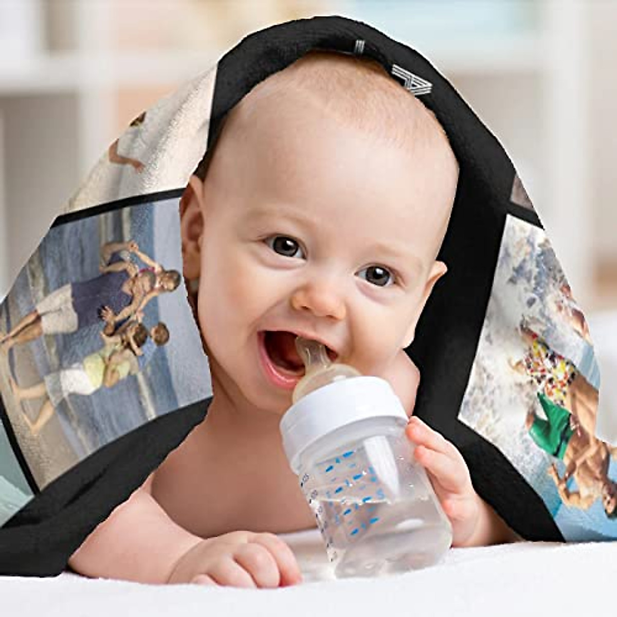 PIROPIZ Custom Blankets with Photos Text Personalized Photo Blankets Customized Throw Blanket for Men Women Birthday Housewarming Gifts