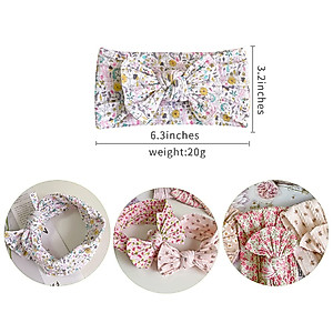 Jralon 6PCS in a Pack of Kid-Friendly Soft Colorful Bow Hair Bands Little Girl Printed Nylon Hair Accessories Girls Kids