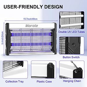 Electric Bug Zapper, 3200V Mosquito Zapper Indoor Outdoor, Electric Fly Zapper with Removable Tray, USB Charging Flying Insect Killer, Mosquito Repellent for Outdoor Living Room Kitchen Courtyard