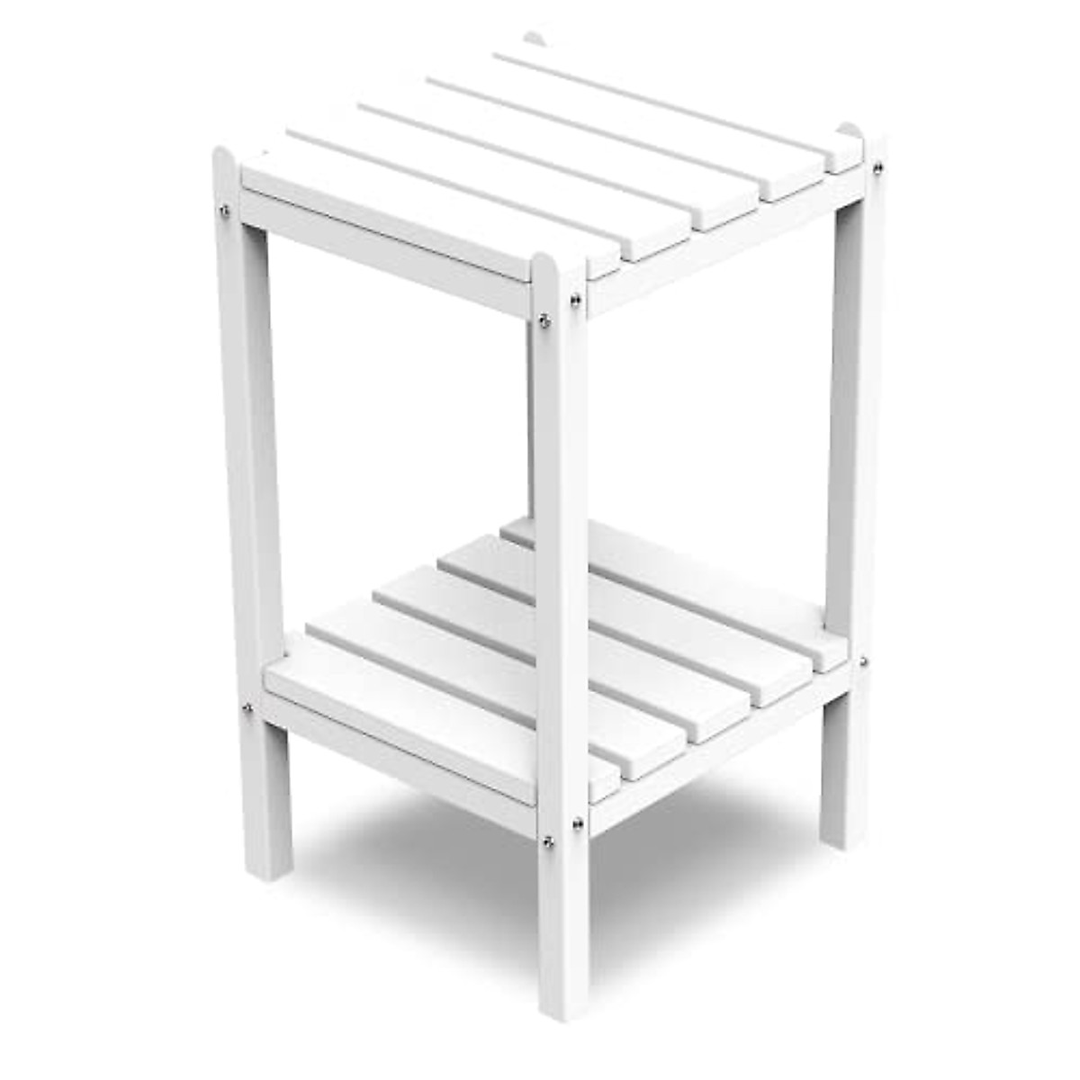 realife Outdoor Adirondack Side Table, Rectangular End Table for Patio, Garden, Porch, Pool and Indoor, White