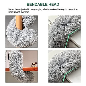 NileHome Microfiber Duster with Extension Pole, (30-100 inch) Dusters for Cleaning with Washable and Bendable Head Ceiling Fan Duster for High Ceilings, Furniture,Cobweb