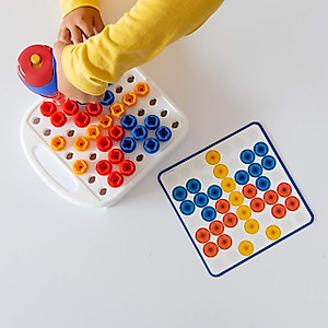 Educational Insights Design & Drill Patterns & Shapes Drill Toy, 58 Pieces with Toy Drill, Preschool STEM Toy for Home & Classroom, Ages 3+