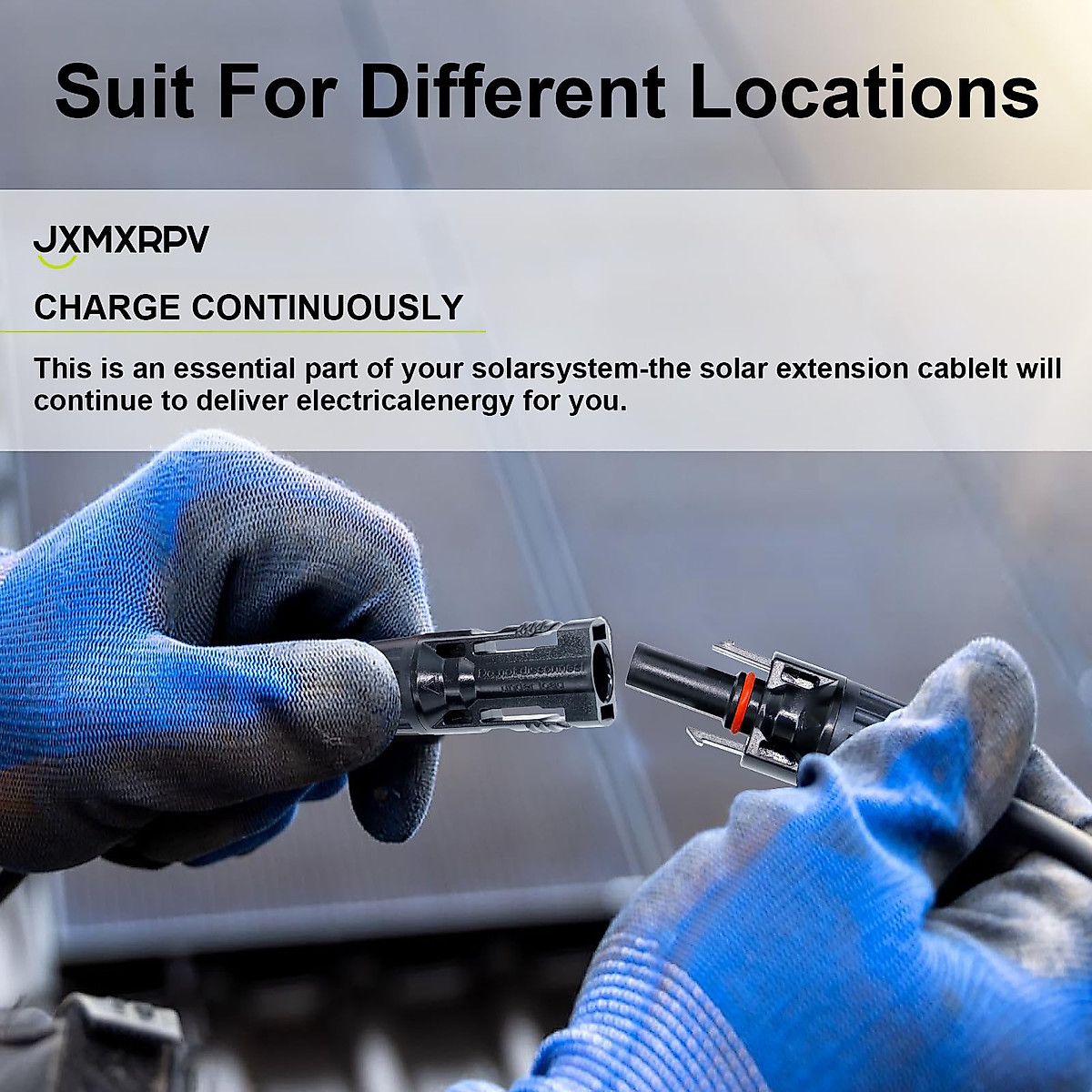 JXMXRPV Solar Charge Controller Extension Cable 20 Ft 10AWG (6mm²) with Female and Male Connector, Weatherproof Solar Panel Extension Cable Wire Adapter Kit for Home Boat RV Solar Panels (20FT 10AWG)