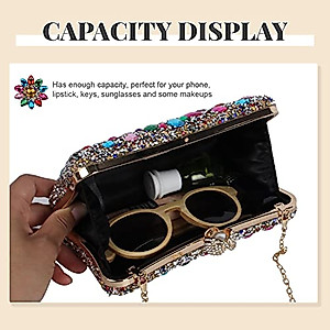 SUKUTU Women Rhinestone Evening Bag MultiColored Dazzling Crystal Clutch Bag Party Bridal Wedding Cocktail Handbag