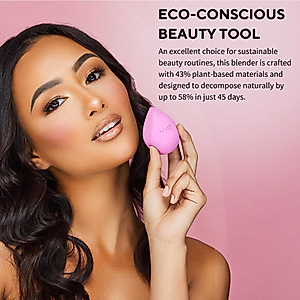 Helio Makeup Blender Sponge, Streak Free Application of Liquid, Powder & Cream Foundation, Professional Complexion Blending Tool, Cruelty Free, Vegan, Latex Free