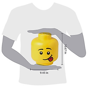 Room Copenhagen, Lego Storage Heads Stackable Storage Container - Buildable Organizational Bins for Kid’s Toys and Accessories - 9.45 x 9.45 x 10.67in - Large, Silly, Holds 500 Bricks