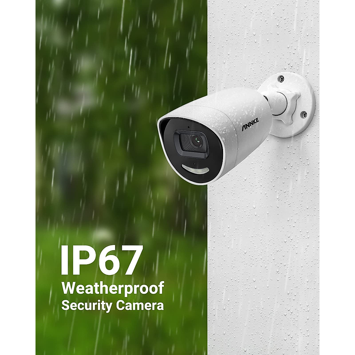 ANNKE AC800 4K Security Camera Outdoor, Surveillance IP PoE Camera with Human/Vehicle Detection, Strobe & Spotlight Alarms, Two-Way Audio, 130 ft Night Vision, Support Up to 256GB MicroSD Card