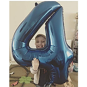 Tellpet Number 4 Balloon, Blue, 40 Inch