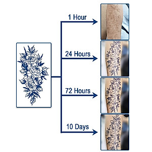 8 Sheet Semi Permanent Tattoos, Waterproof and Long-Lasting 2 Weeks, Plant-Based Ink Realistic Fake Tattoos Stickers for Women Men and Kids (G) Christmas Gift