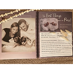 NovaaLife Twins Journal of our "1st Year" - Twins Journal for Parents - Sweet Pregnancy questions & First 12 Months of Babys Milestones - Pregnancy Book Essentials - Twins baby gifts - Twins baby