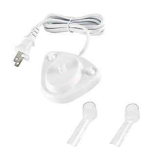 Toothbrush Charger for Oral B, POEXUJING Portable Inductive Electric Toothbrush Charger for Model 3757 with 2 Toothbrush Head Holders and 2 Dust Caps, Charging Base Power Cord for Travel Replacement