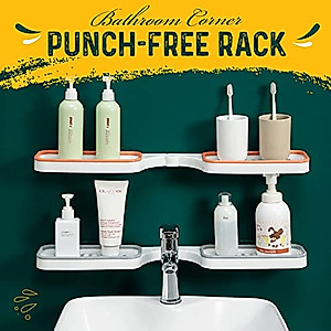 EPTIC Shower Caddy Suction, Corner Shower Punch-Free Rack with Suction Cup,Wall Mounted Shower Basket,Bathroom Organizer Shelf for Shampoo, Body Wash (3Pack Grey)