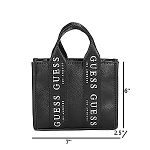 GUESS Factory Women's Logo-Tape Mini Tote Crossbody Handbag Black