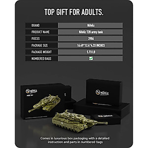 Nifeliz T28 Super Heavy Tank Model Toy for Adults, Collectible Military Building Display Set, A WW2 Army Tank Display Piece (2,986 Pieces)